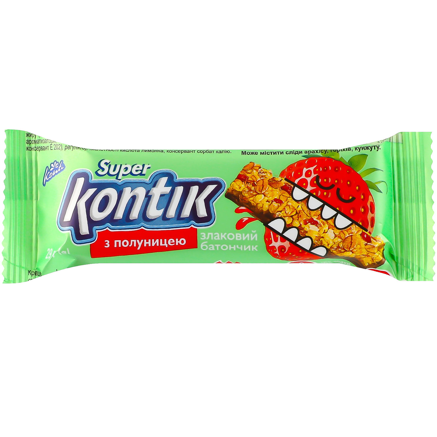 Батончик Konti Super Kontik злаковий з полуницею 29 г (941593) купити у ...