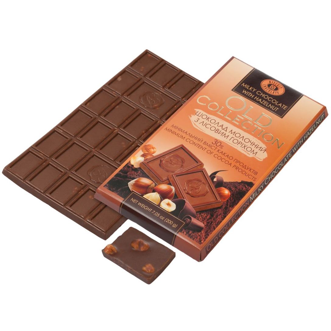 Шоколад молочный Бісквіт-Шоколад Old Collection с лесным орехом 200 г ...