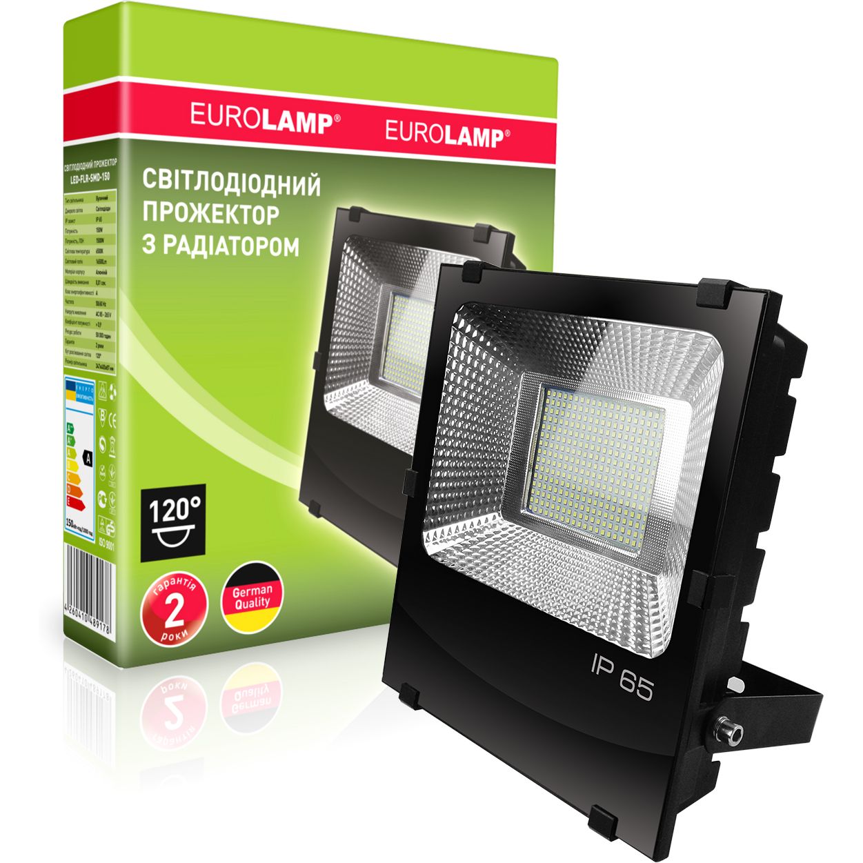 Прожектор Eurolamp Euroelectric LED з радіатором чорний (LED-FLR-SMD ...