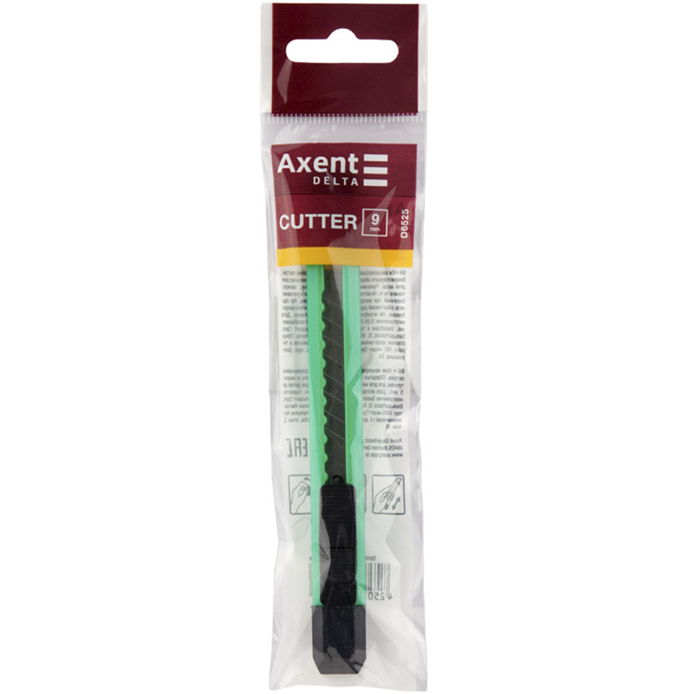 Нож канцелярский Axent Delta с механическим фиксатором зеленый (D6525) купить в Киеве, Украине ...