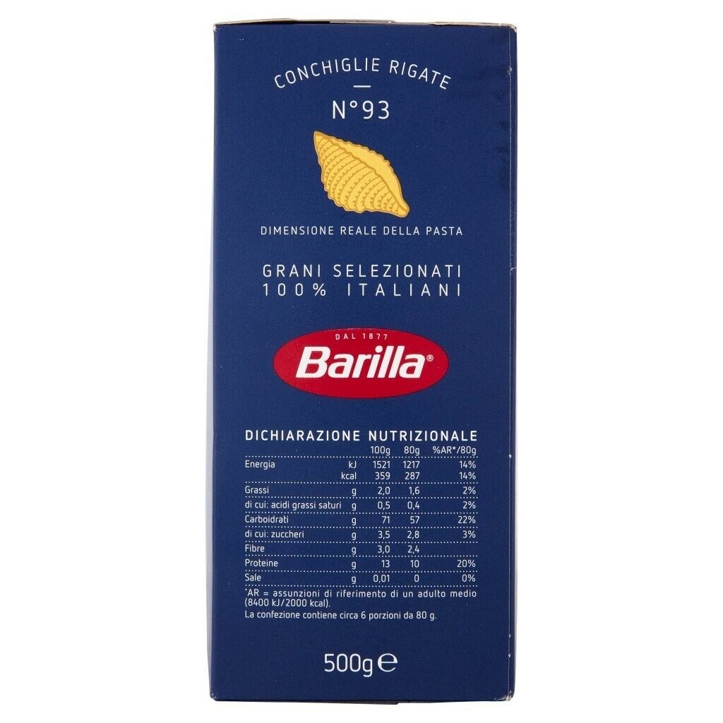 Макаронні вироби Barilla Conchiglie Rigate №93 500 г купити у Києві ...