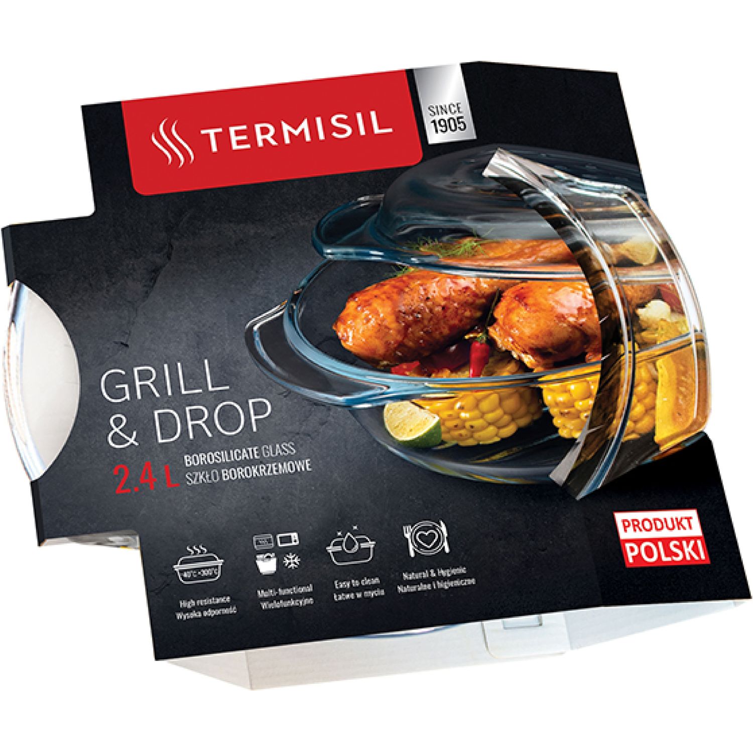 Форма для запікання Termisil Grill&Drop кругла з кришкою 2.4 л ...