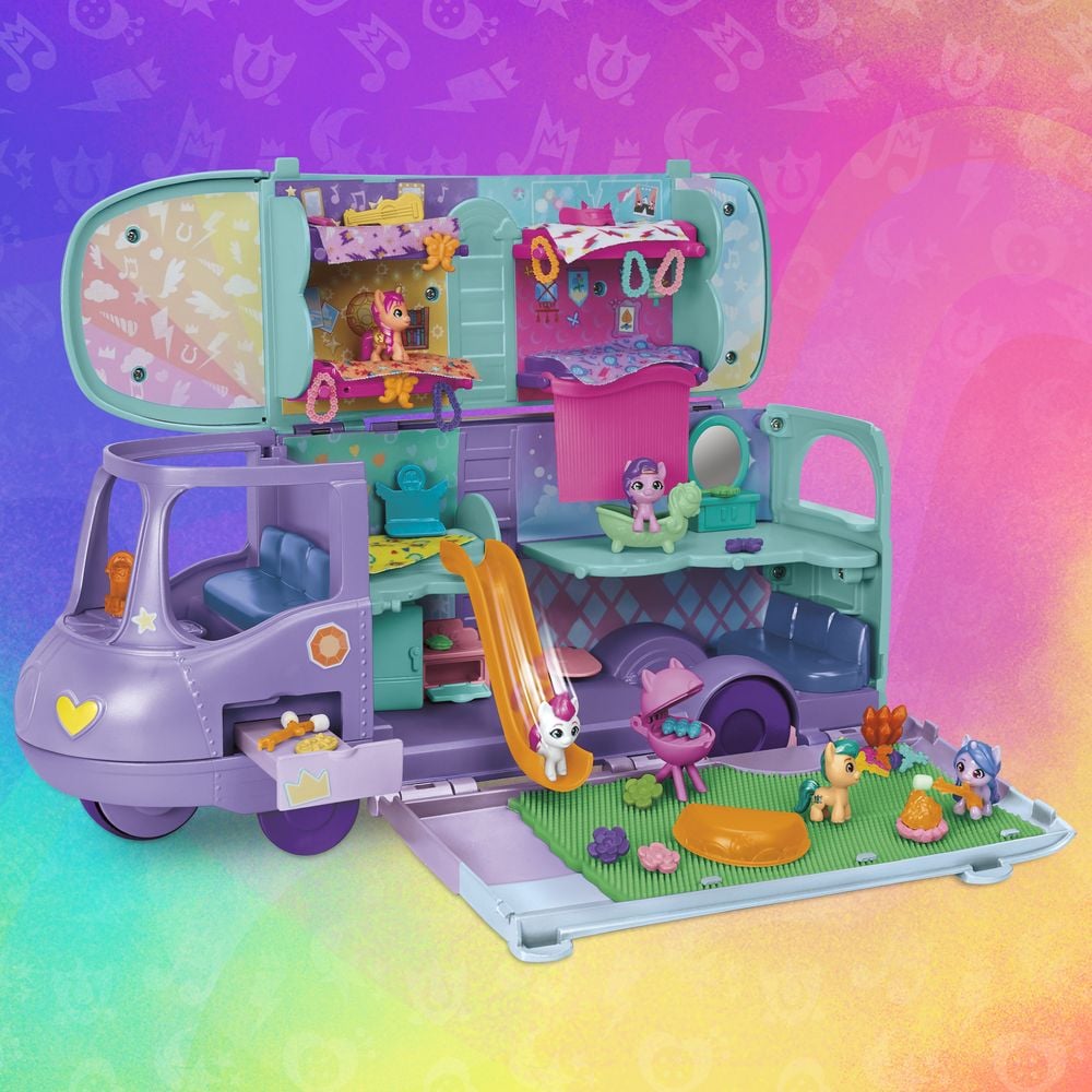 Игровой набор My Little Pony Playset Mini World Magic Mare Stream Buildable Trailer Camper Van ...