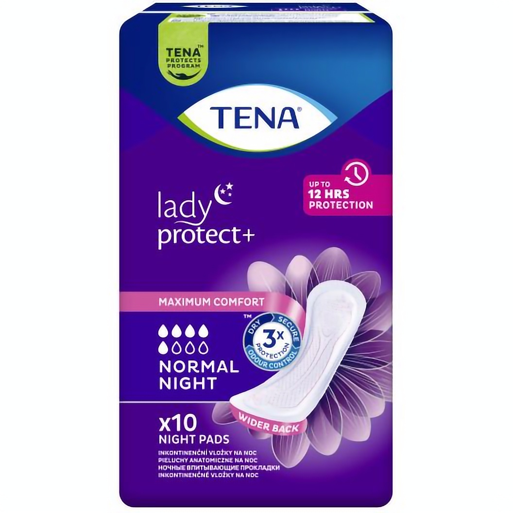 Нічні урологічні прокладки Tena Lady Protect Normal Night 5 крапель 10 ...