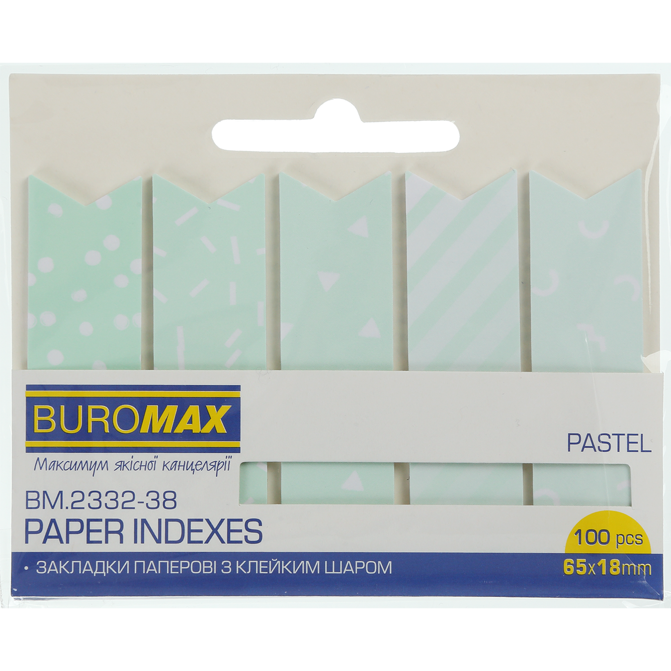 Закладки бумажные Pastel с клейким слоем 65x18 мм 100 листов мятные (BM.2332-38) купить в Киеве ...