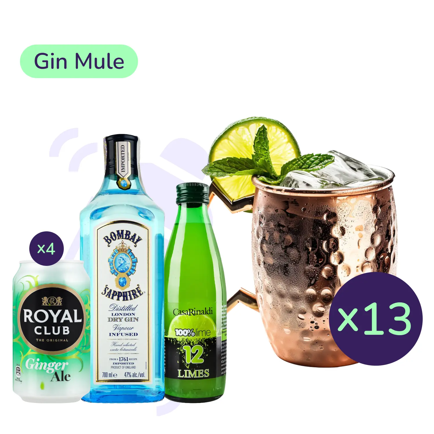 Коктейль Gin Mule (набір інгредієнтів) х13 на основі Bombay купити у ...