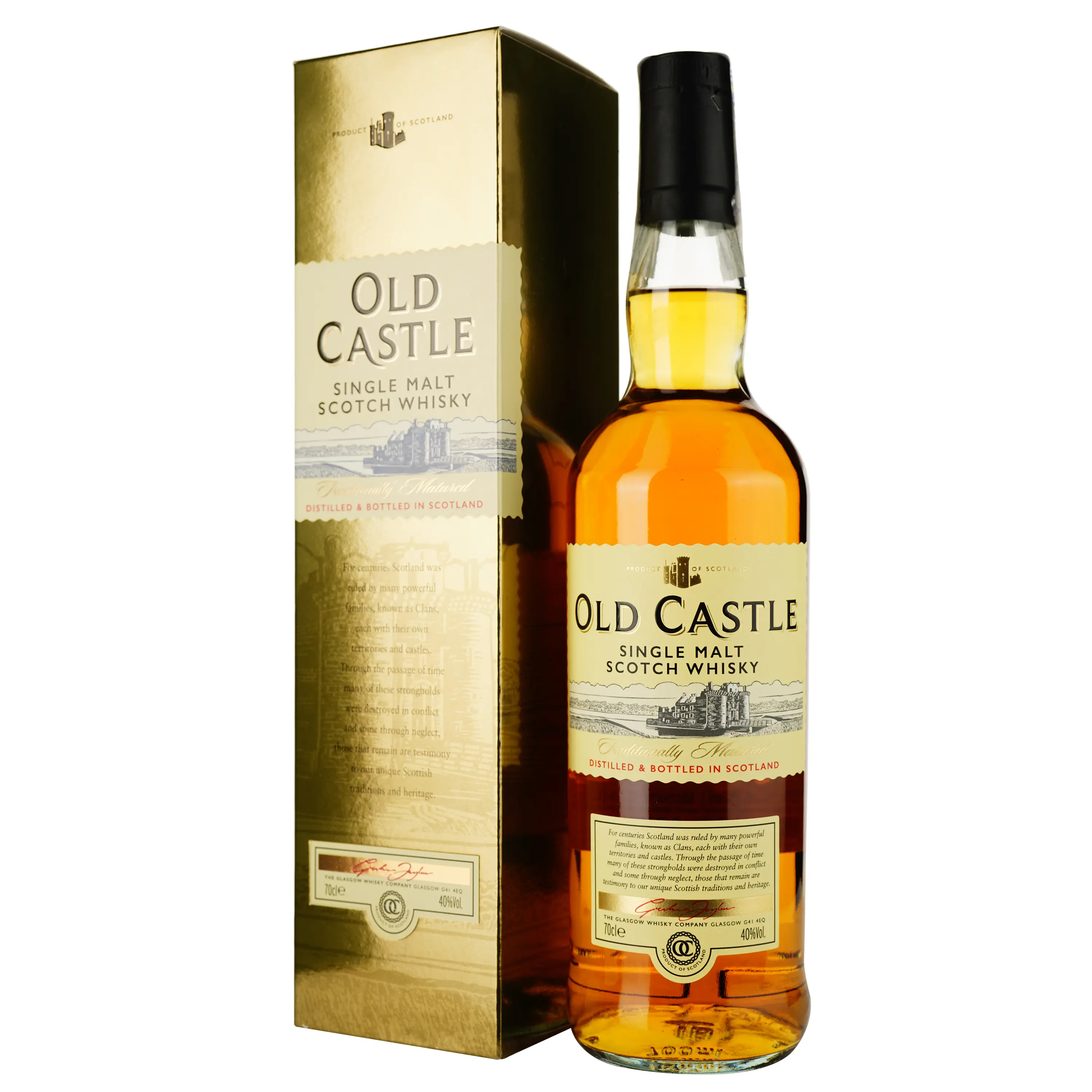 Віскі Old Castle Single Malt Scotch Whisky, в подарунковій упаковці, 40 ...