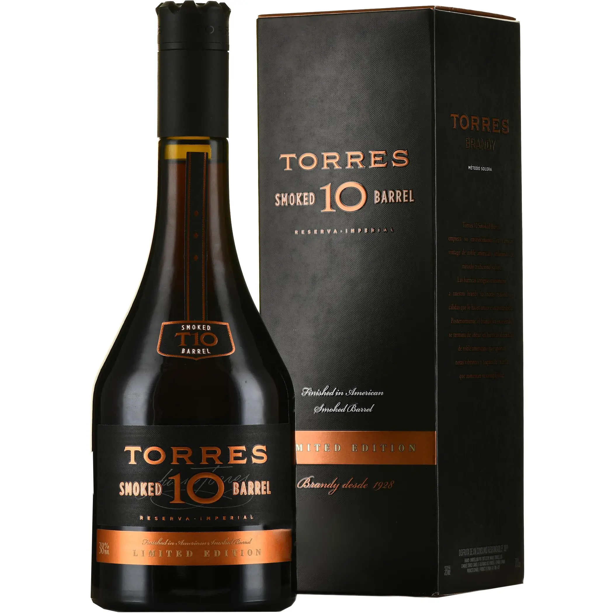 Бренді Torres Smoked 10 Barrel 38% 0.7 л у подарунковому пакуванні ...